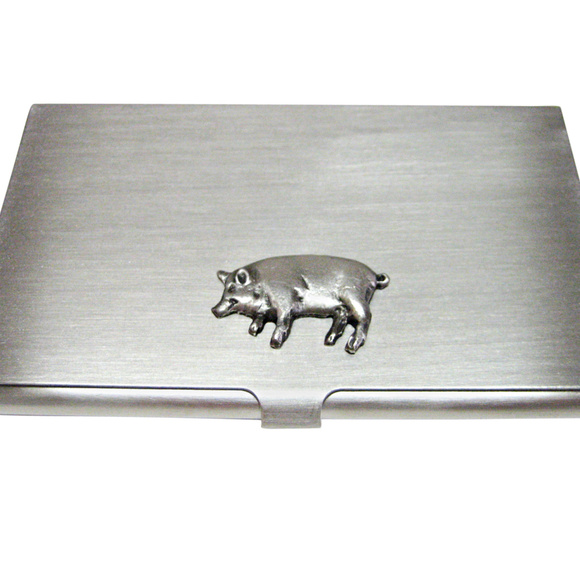 Kiola Designs | Accessories | Pewter Pig Business Card Holder | Poshmark
